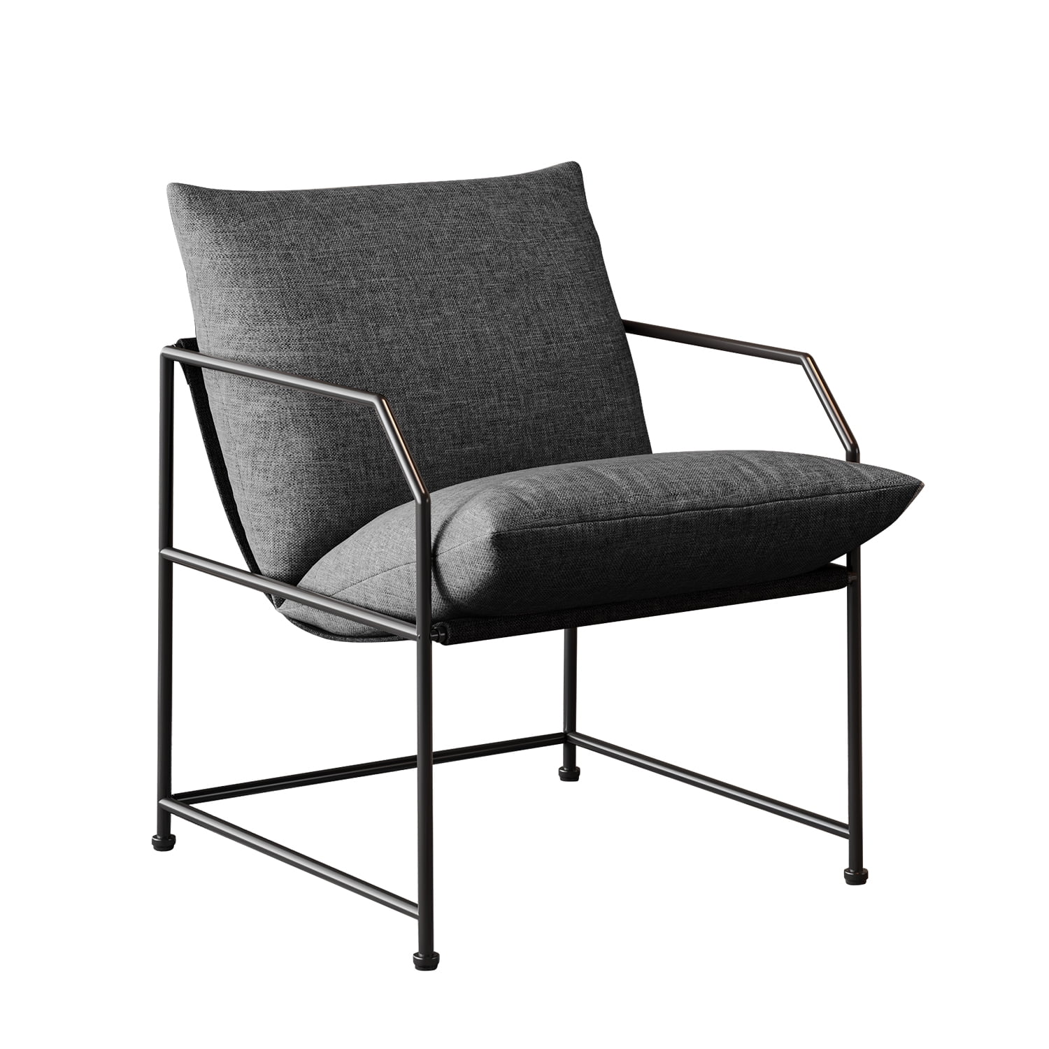 Homy Grigio Sling Accent Chair Mid Century Modern Arm Chair with Metal ...