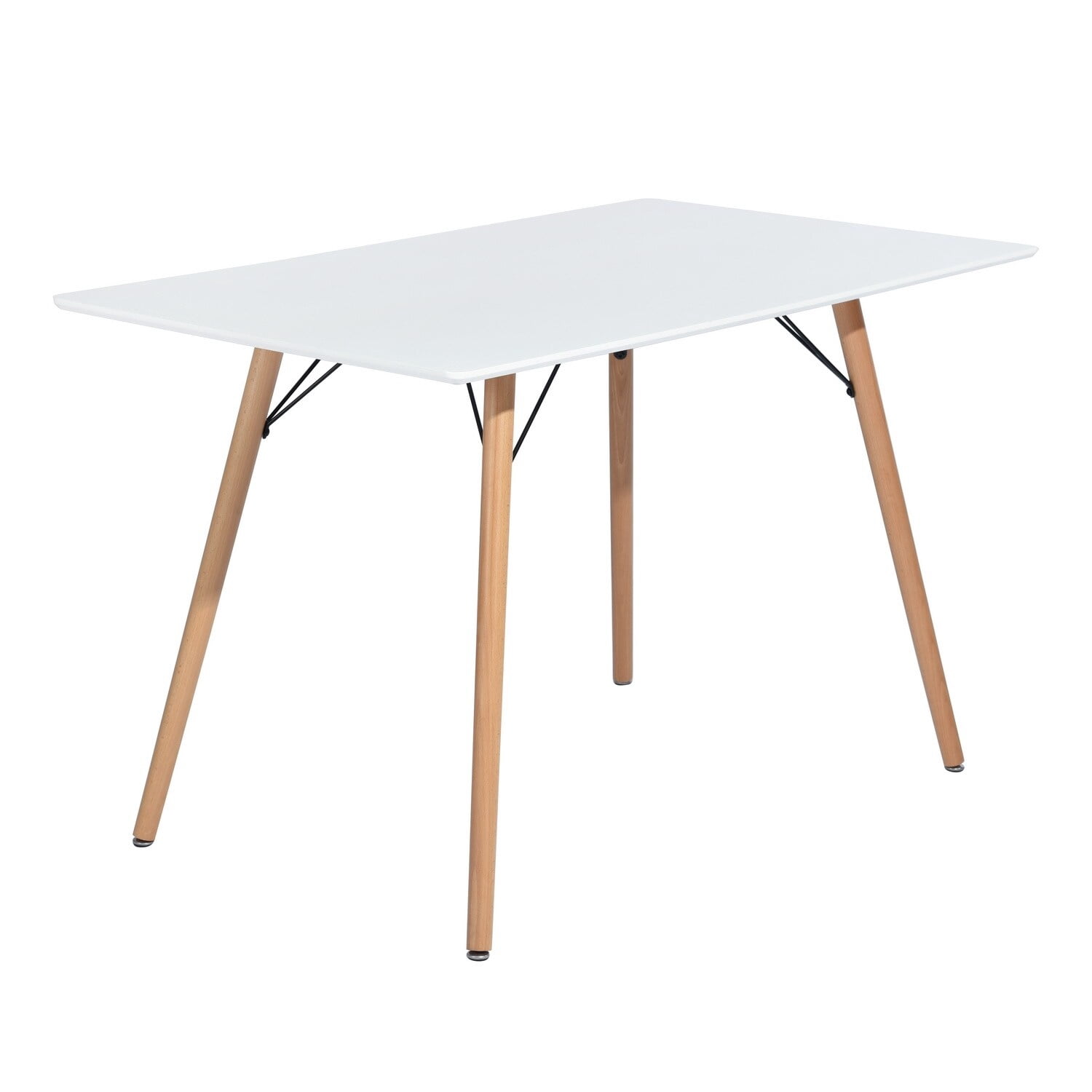 HomyLin 47.2" White Rectangular Dining Table for 4-6 People Square ...