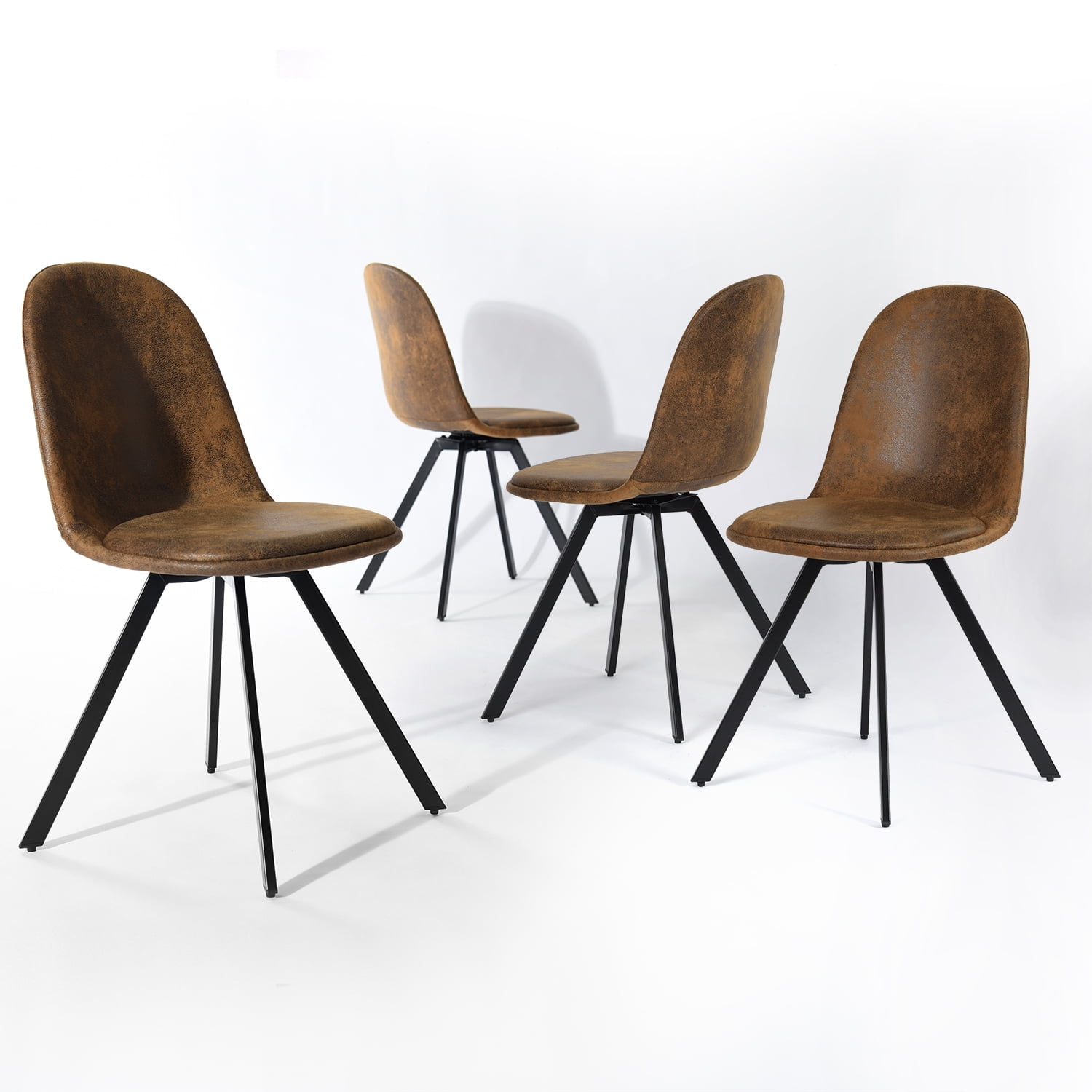 Homylin Swivel Dining Chairs, Set of 4, Suede Modern Mid-Century Style ...