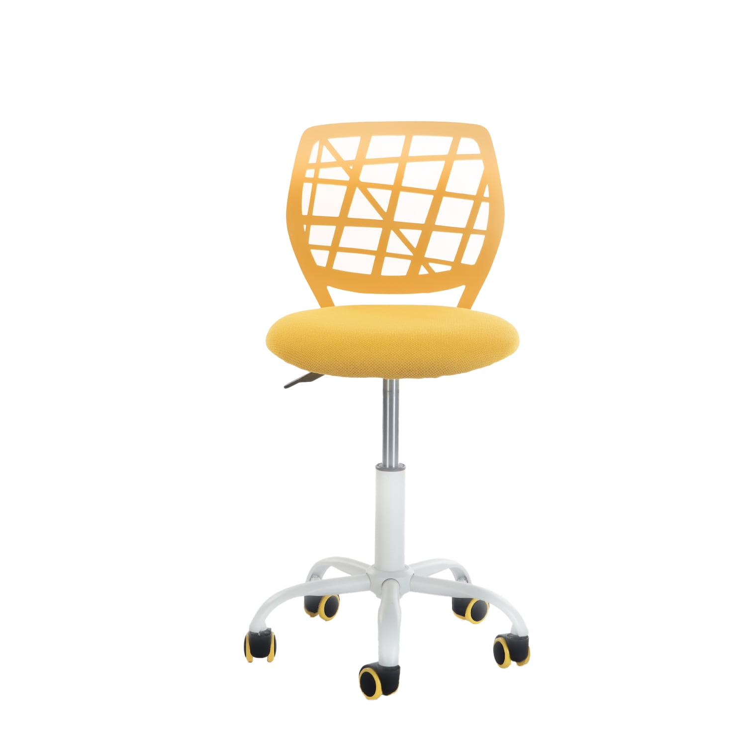 Homycasa Yellow Mesh Back Office Chair-Adjustable Armless Task Chair ...