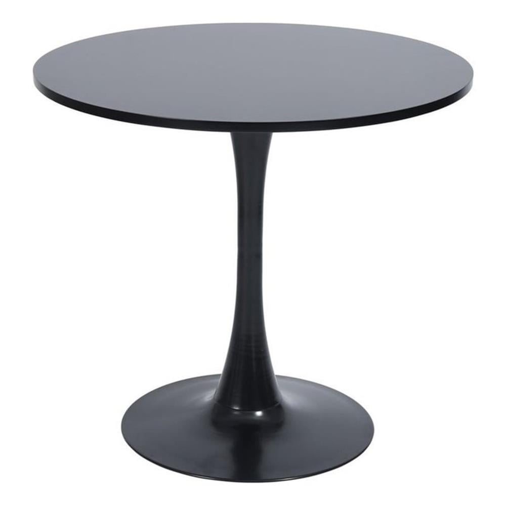 Homycase Modern Black Round Dining Table with MDF Table Top - Walmart.com