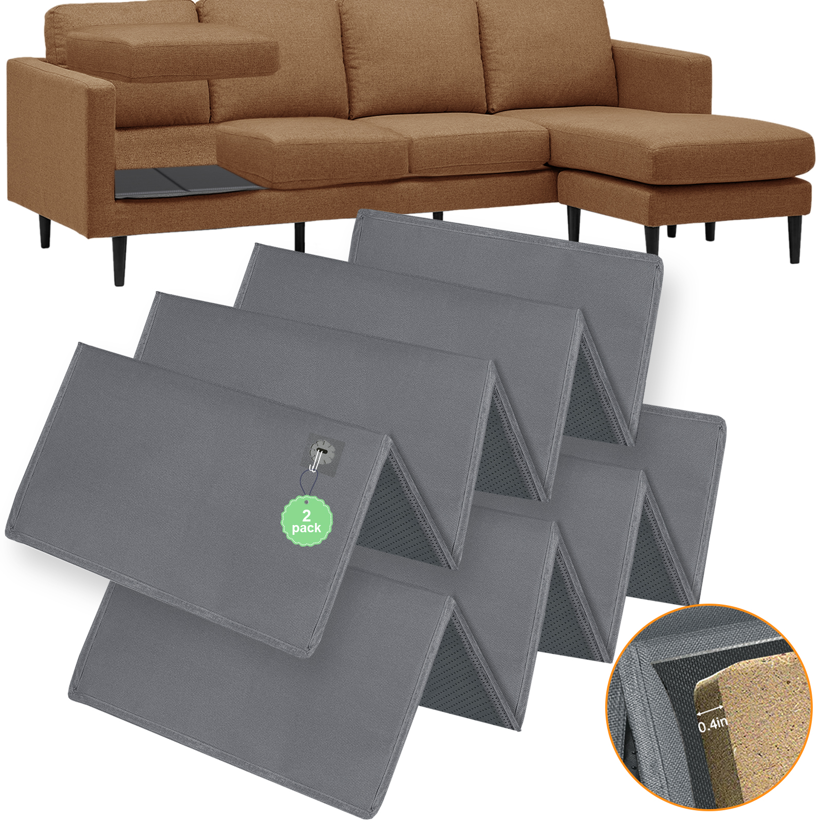Nevlers 22" x 72" Couch Cushion Non Slip Grip Mats | 2 Pack | Prevent ...