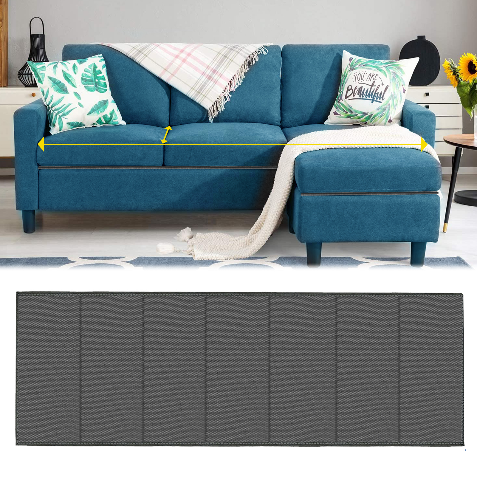 Nevlers 22" x 72" Couch Cushion Non Slip Grip Mats | 2 Pack | Prevent ...