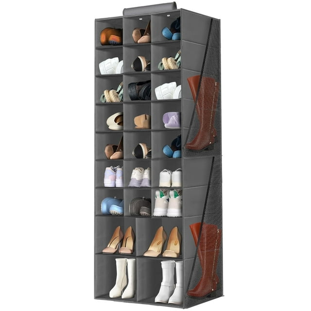 Homyfort Closet Shoe Holder, Fabric Organizer with Shelf Storage ...