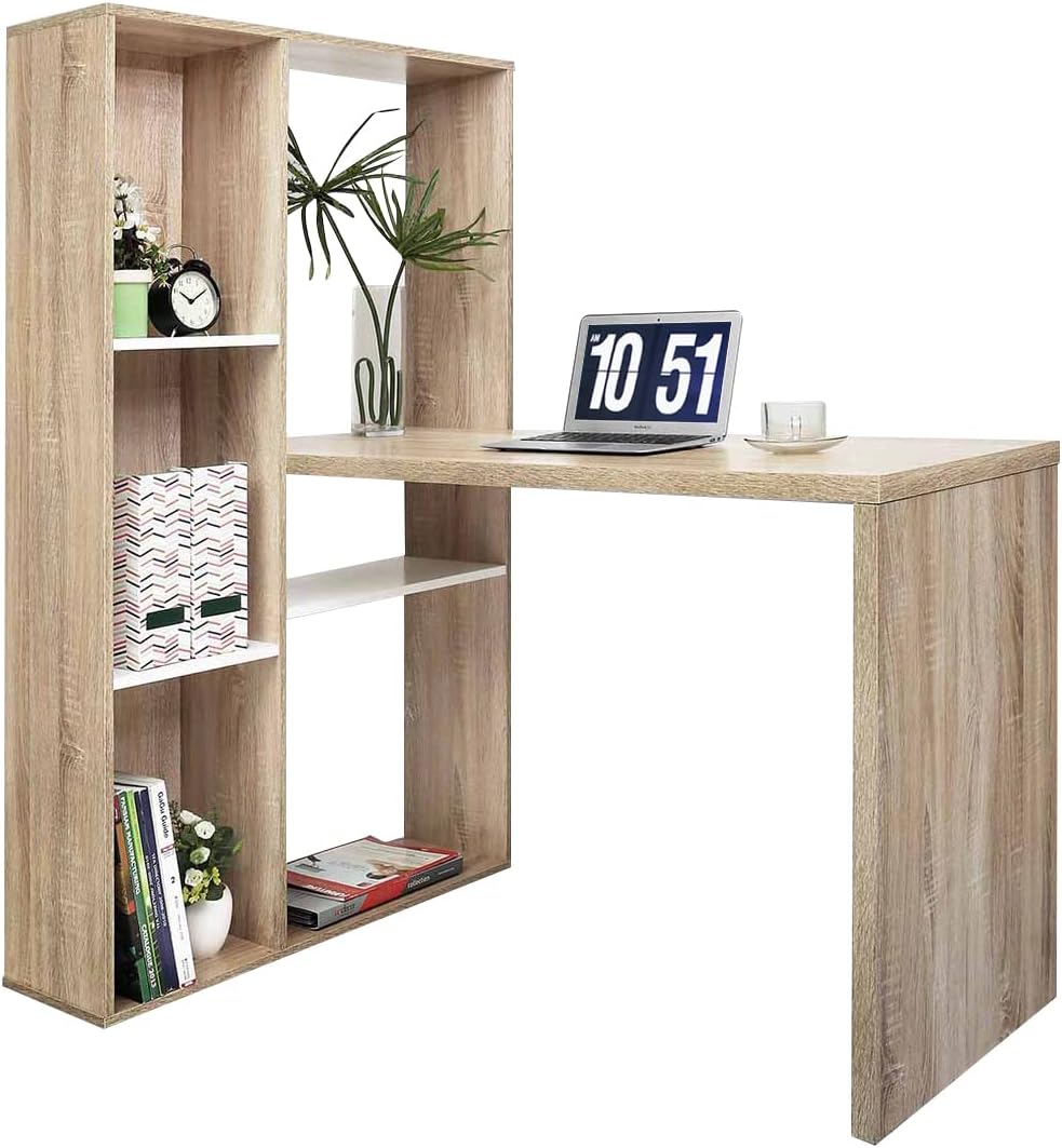 Tribesigns L-Shaped Desk with Corner Shelf, 74 inch Corner Computer ...