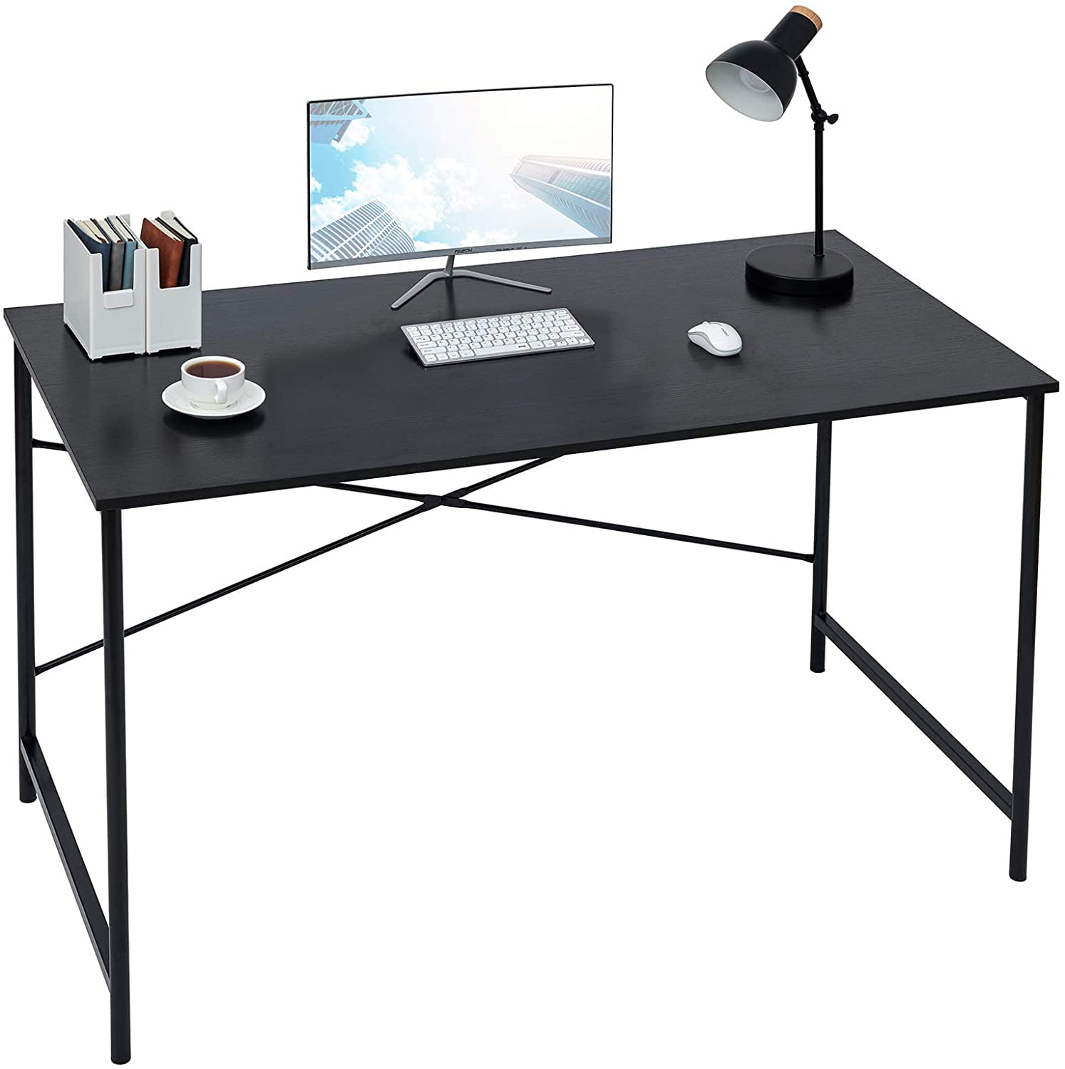 Homylin Home Desk,With X-Shaped Iron Frame for Fixing, Computer ...