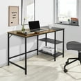 Homylin Study Desk with 2 Storage Shelves Home Office, Black Decor with ...