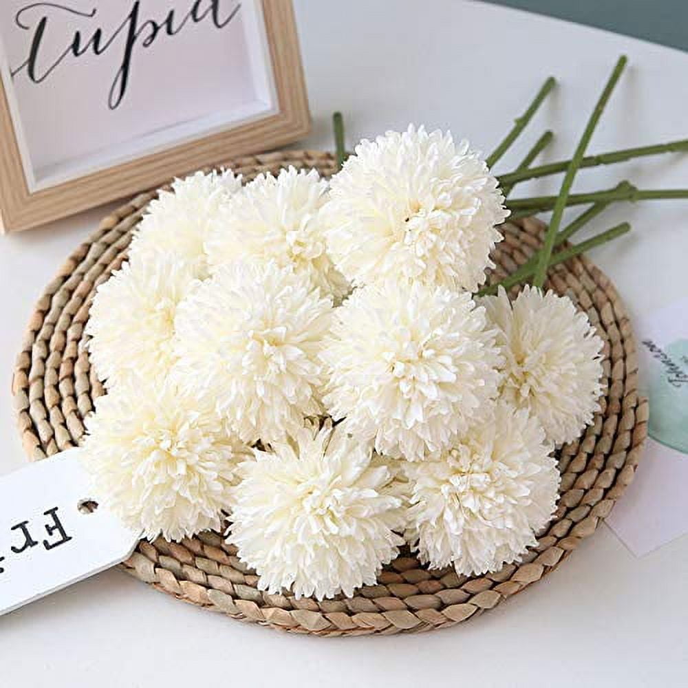 Homyu Artificial Flowers Chrysanthemum Ball Flowers Bouquet 10pcs ...