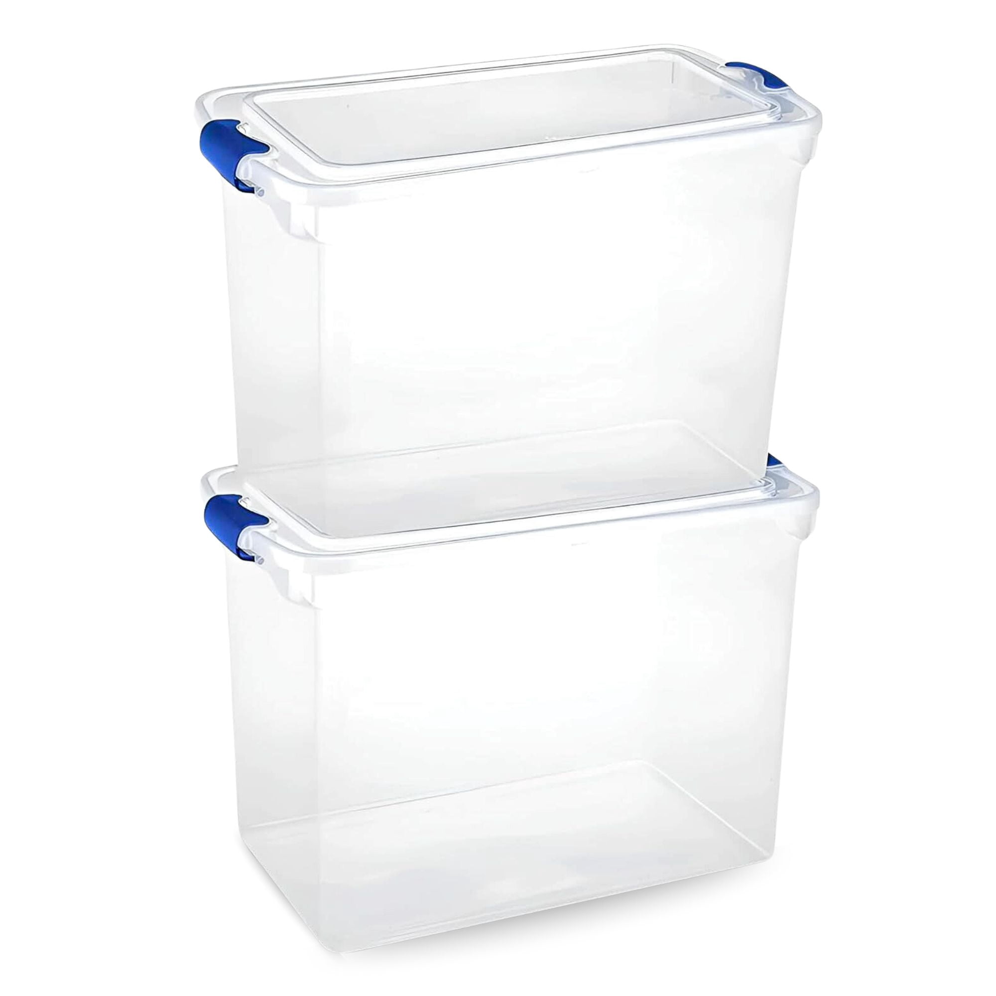 Homz 112 Qt Large Plastic Closet Storage Boxes, See-Thru Clothes ...