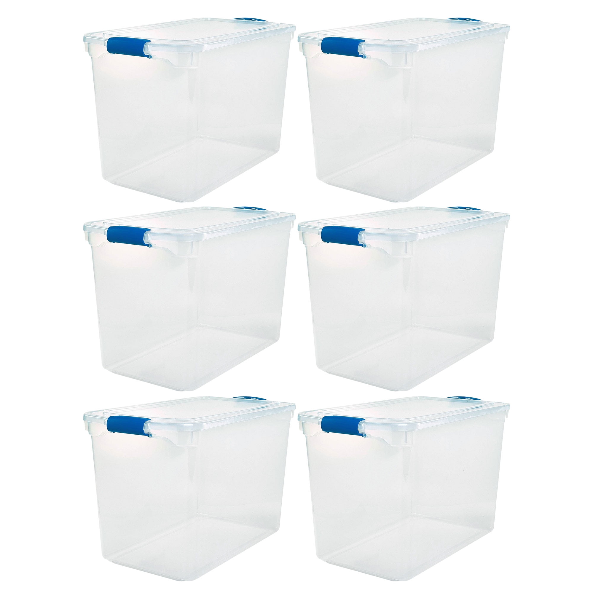 Homz Extra Large 112 Quart Clear Plastic Heavy Duty Stackable Storage ...