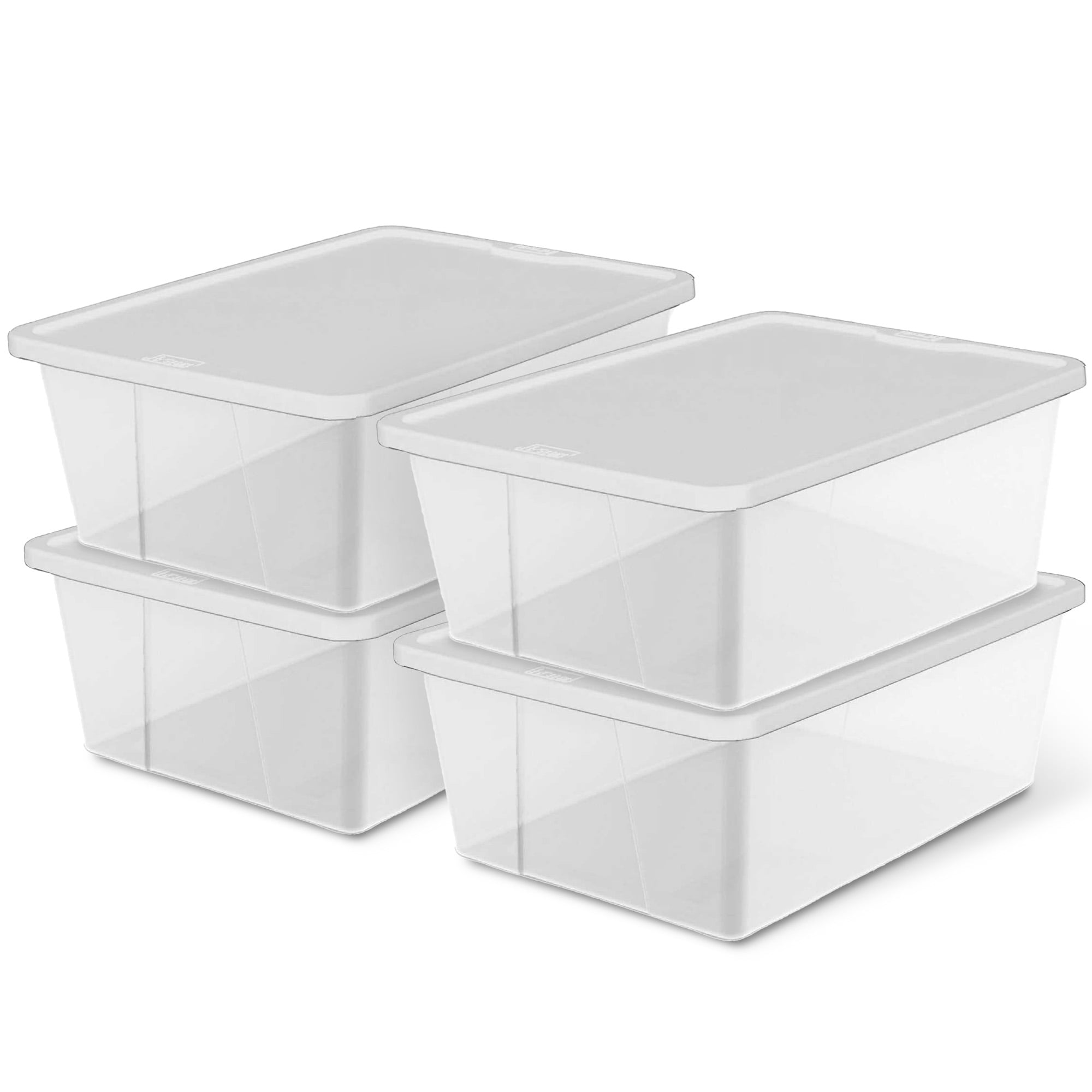 Homz 12 Quart Small Set, Snaplock Clear Plastic Storage Container Bin ...