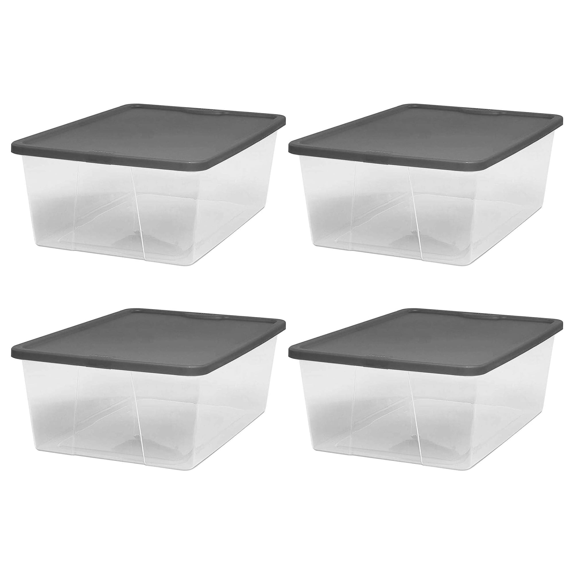 Homz 12 Qt Stackable Plastic Storage Containers w/Snaplock Lid (4 Pack ...