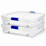 HOMZ 10 Gallon Heavy Duty Plastic Storage Container, Capri Blue ...