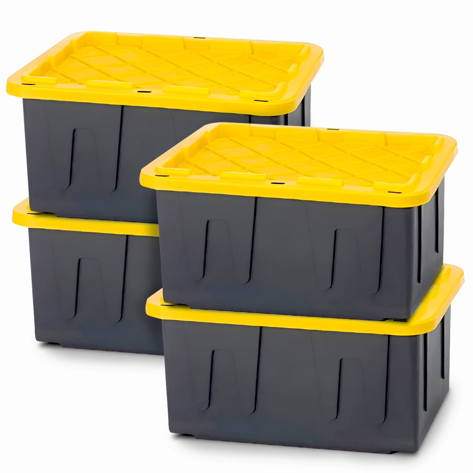 Homz 15-Gallon Heavy-Duty Plastic Storage Container, Durabilt Tubs with ...
