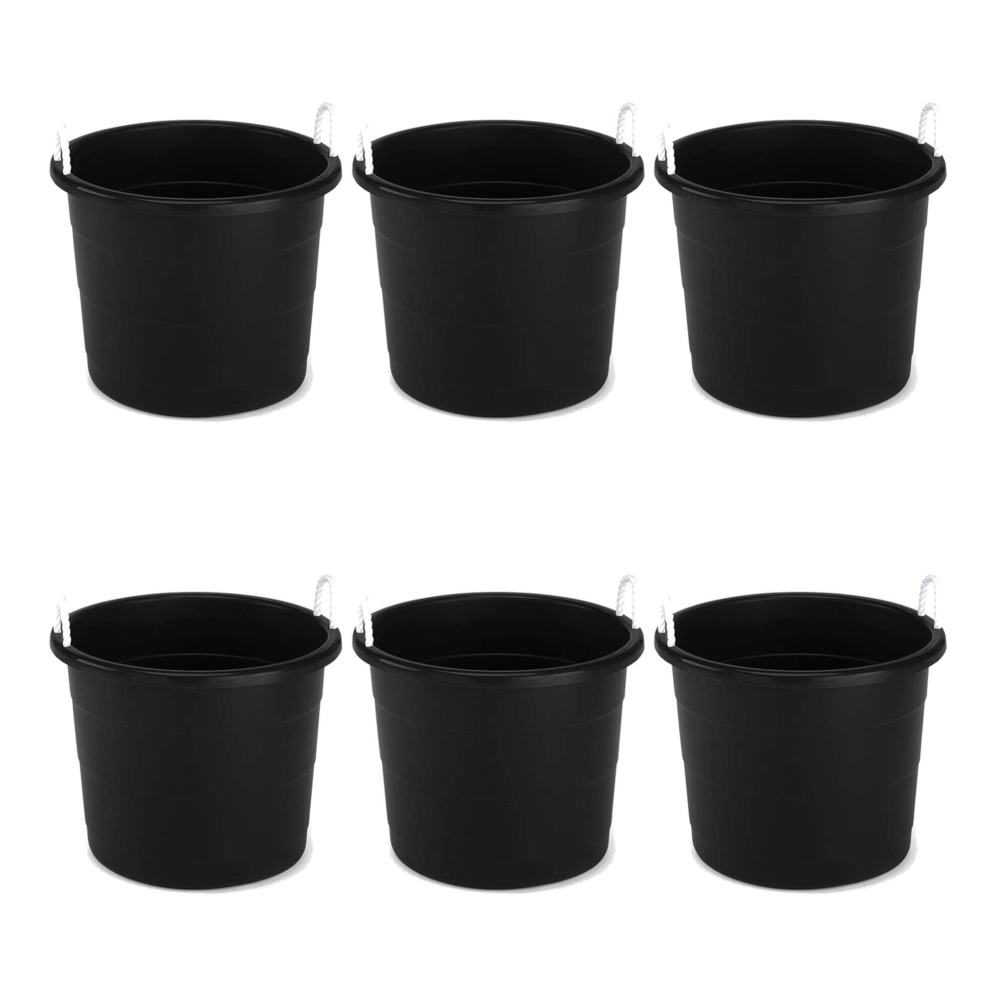 Homz 17 Gal Plastic Open Storage Round Utility Tub with Handles (3 Pack ...