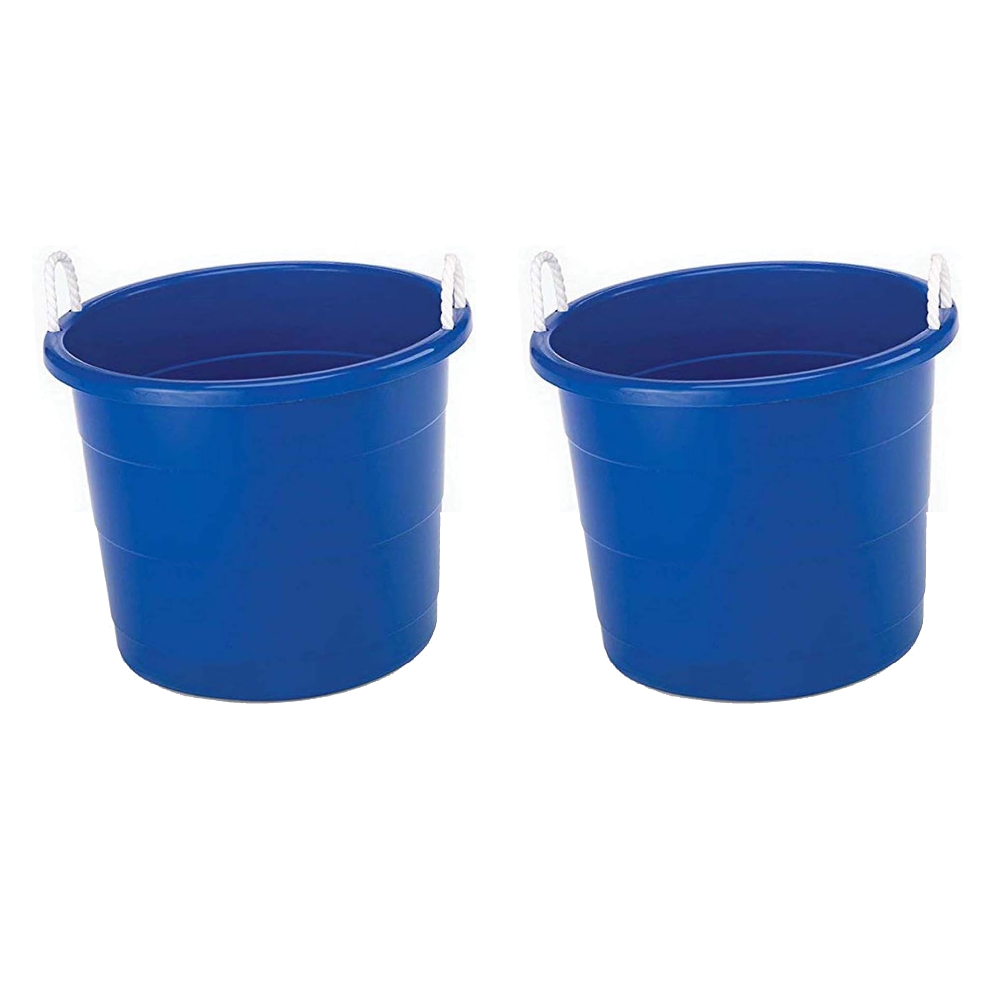 Homz 17 Gallon Indoor Outdoor Storage Bucket with Handles, Blue (2 Pack ...