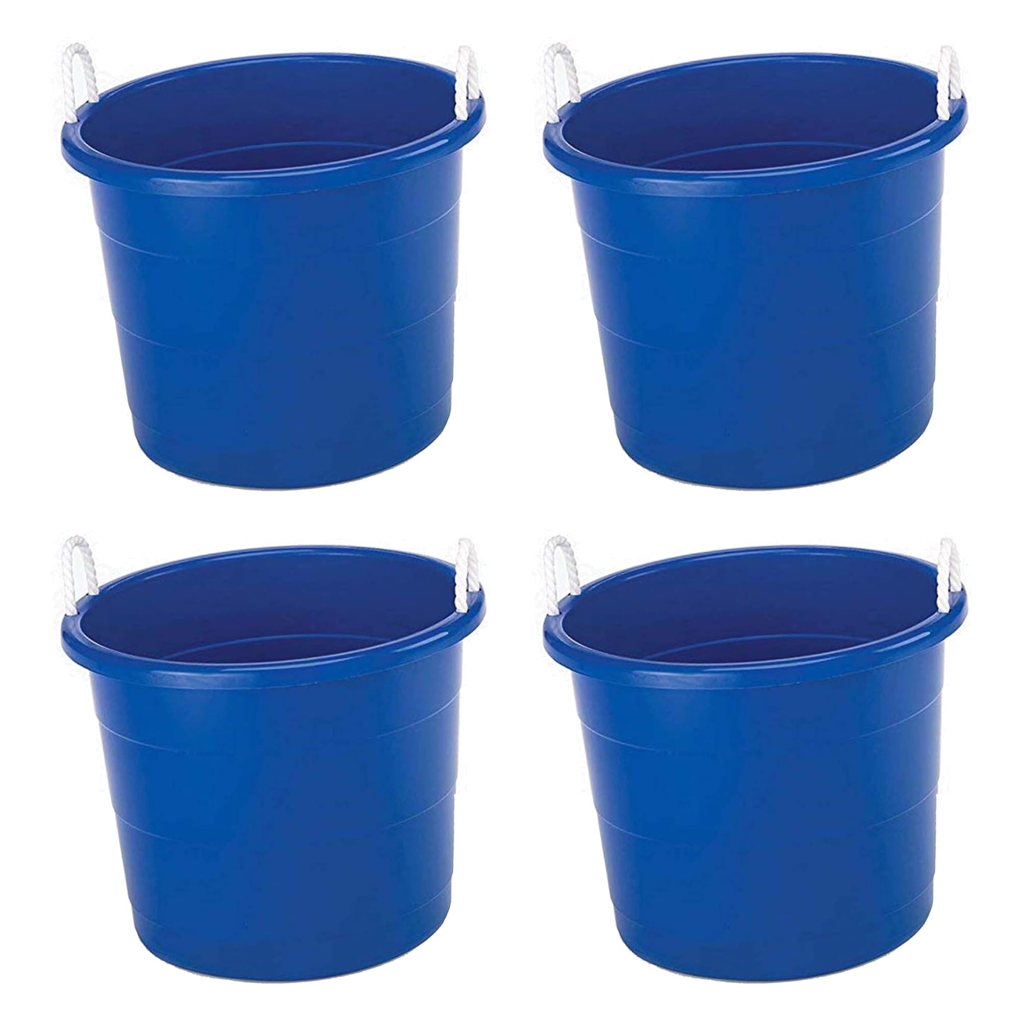 Homz 17-Gallon Indoor Outdoor Storage Bucket with Handles, Blue (4 Pack ...