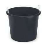 Homz 17 Gallon Plastic Large Utility Rope-Handled Storage Bucket Tub ...