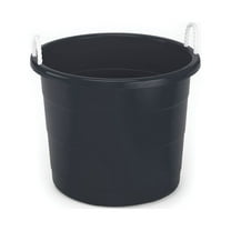 Homz® Large Round Utility 18 Gallon Plastic Rope-Handled Storage Tub ...