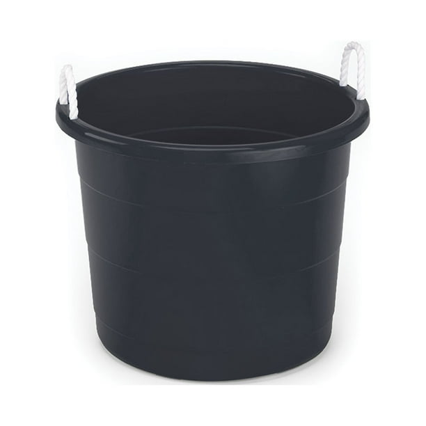 Homz 17 Gallon Plastic Large Utility Rope-Handled Storage Bucket Tub ...