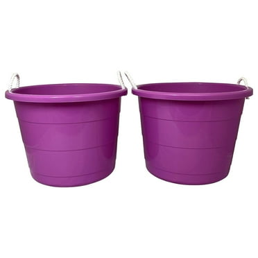 Mainstays 17 Gallon Plastic Utility Tub with Rope Handles, Teal Sachet ...