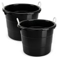 Homz, Utility Storage Bucket, 18 Gallon, 2 Pack with Rope Handles ...