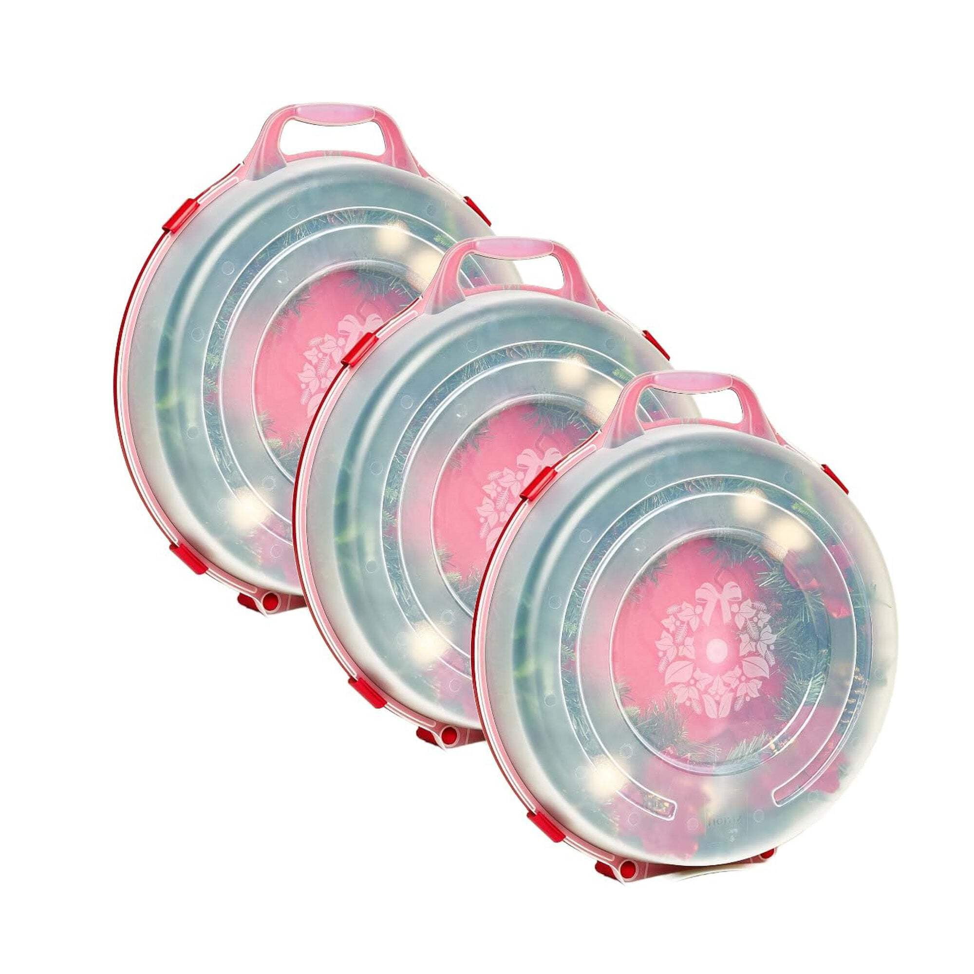 Open Box Homz 24" Diameter Holiday Christmas Plastic Wreath Storage Box ...