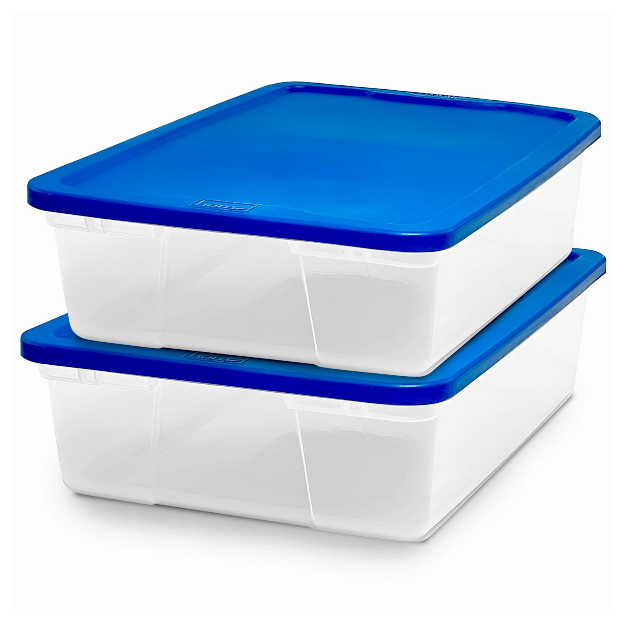 Homz 28 Qt Snaplock Clear Plastic Storage Container Bin with Lid, (2 ...