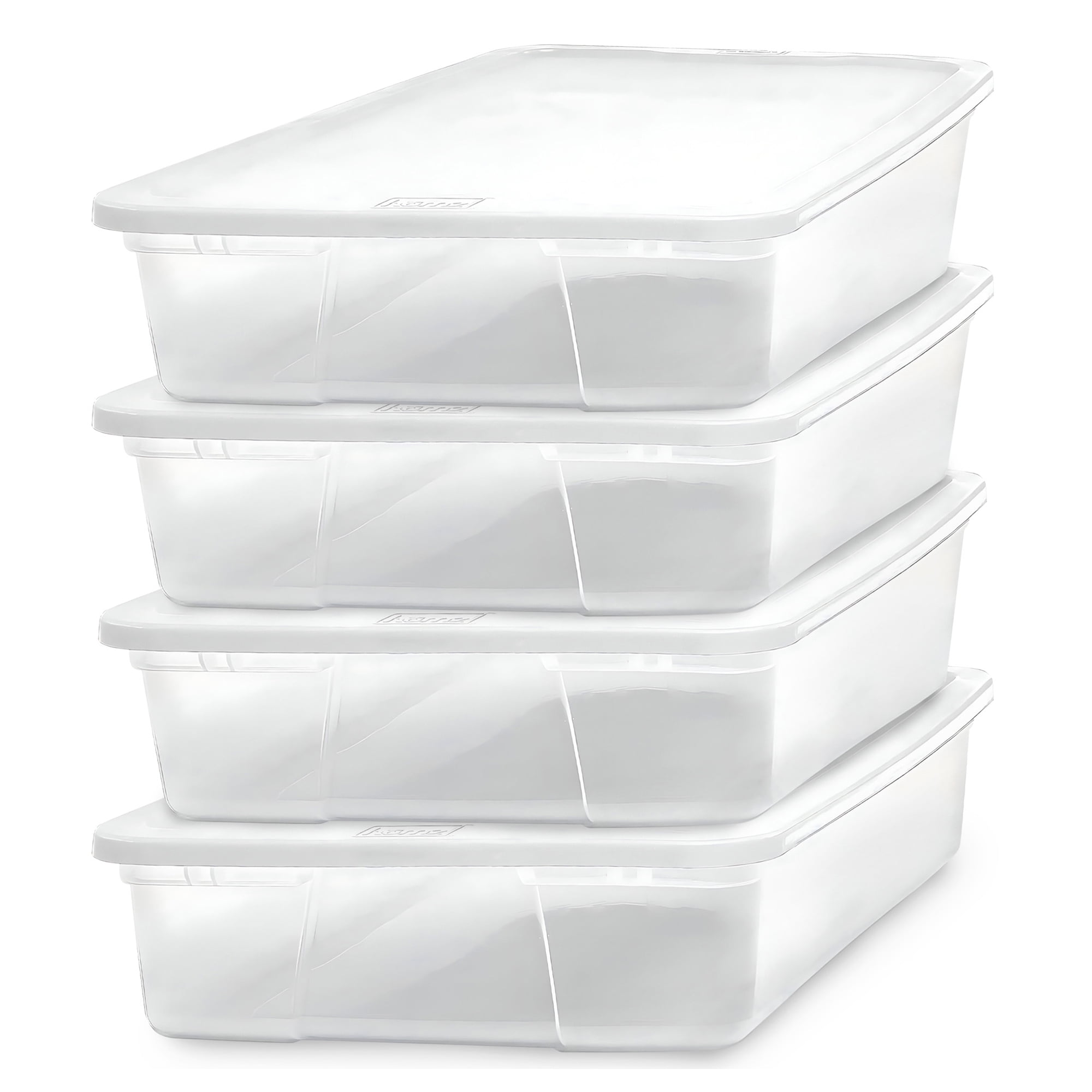 Homz 28 Quart Latching Storage Bins, Clear Plastic Snaplock Container ...