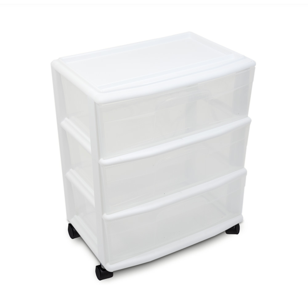 Mainstays Medium 3-Drawer Plastic Storage Cart with Wheels, Grey ...