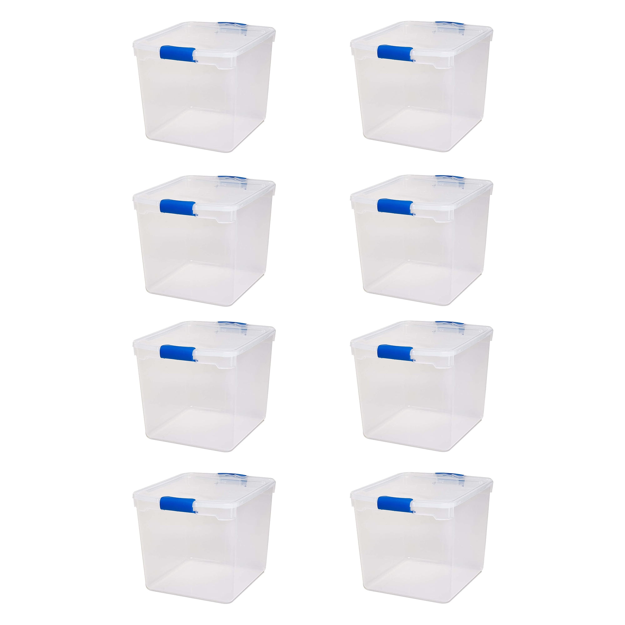 Homz 31 Quart Clear Plastic Seal Boxes, Heavy Duty Stackable Storage ...