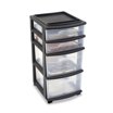 Homz Clear Plastic 3 Drawer Medium Home Storage Tower w/Wheels (2 Pack ...