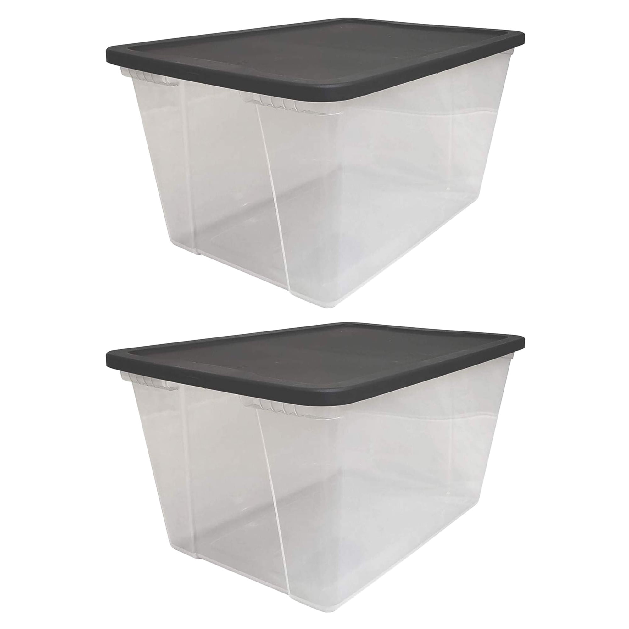 Homz 56 Qt Stackable Plastic Storage Containers W Snaplock Lid 2 Pack