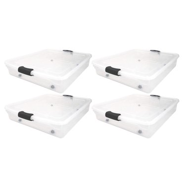 Costway 12 Pack Latch Stackable Storage Box With Tubs Big Plastic Bins ...