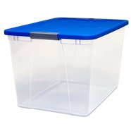 Homz® 31 Quart Clear Latching Plastic Storage Container, Clear Base ...
