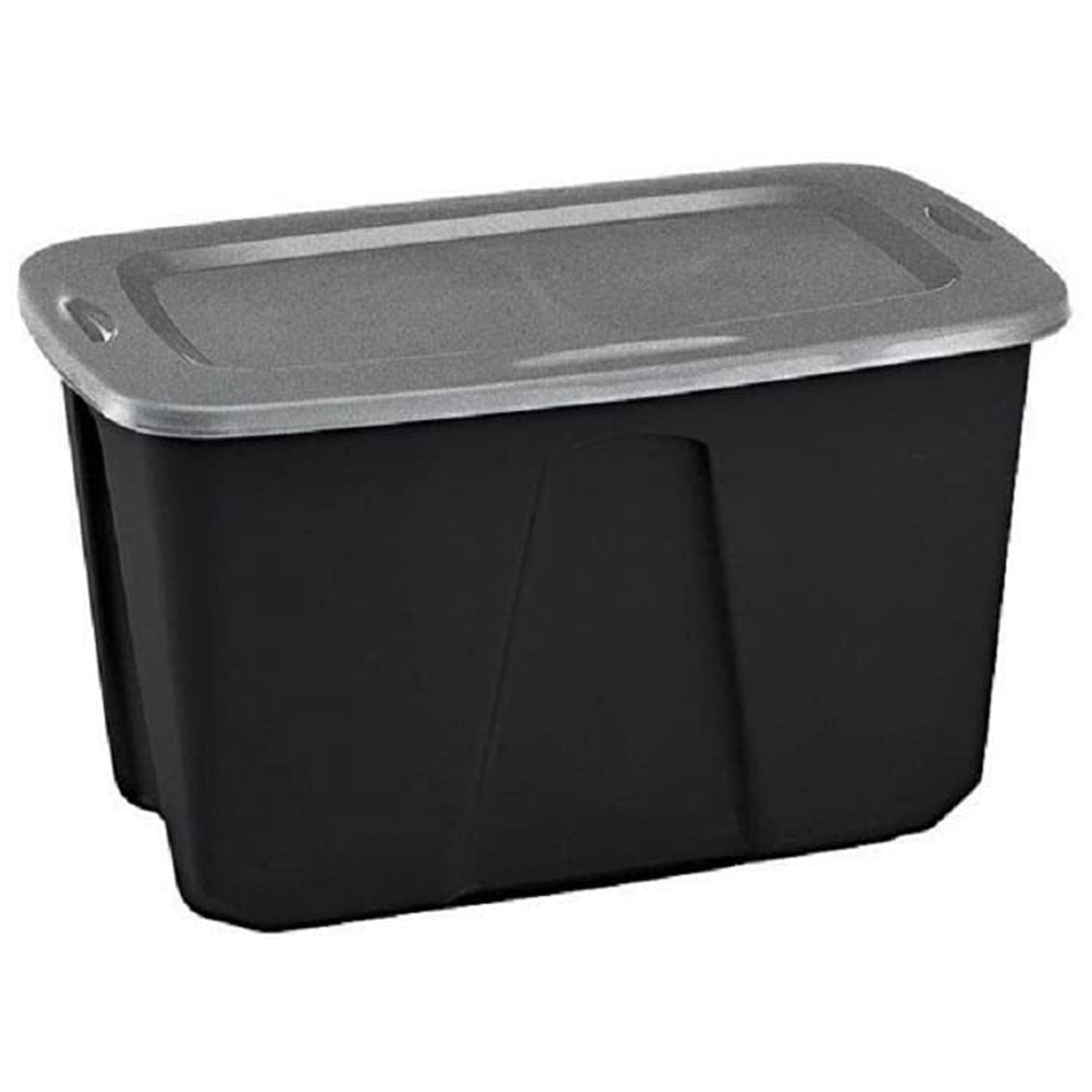 Homz 6630BKTS.06 32 Gallon Durable Molded Plastic Storage Bin w/ Lid ...