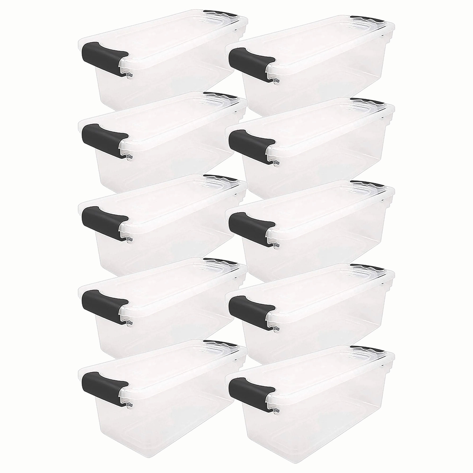 Homz 7.5 Qt Storage Organizing Container Bin with Latching Lids, (10 ...