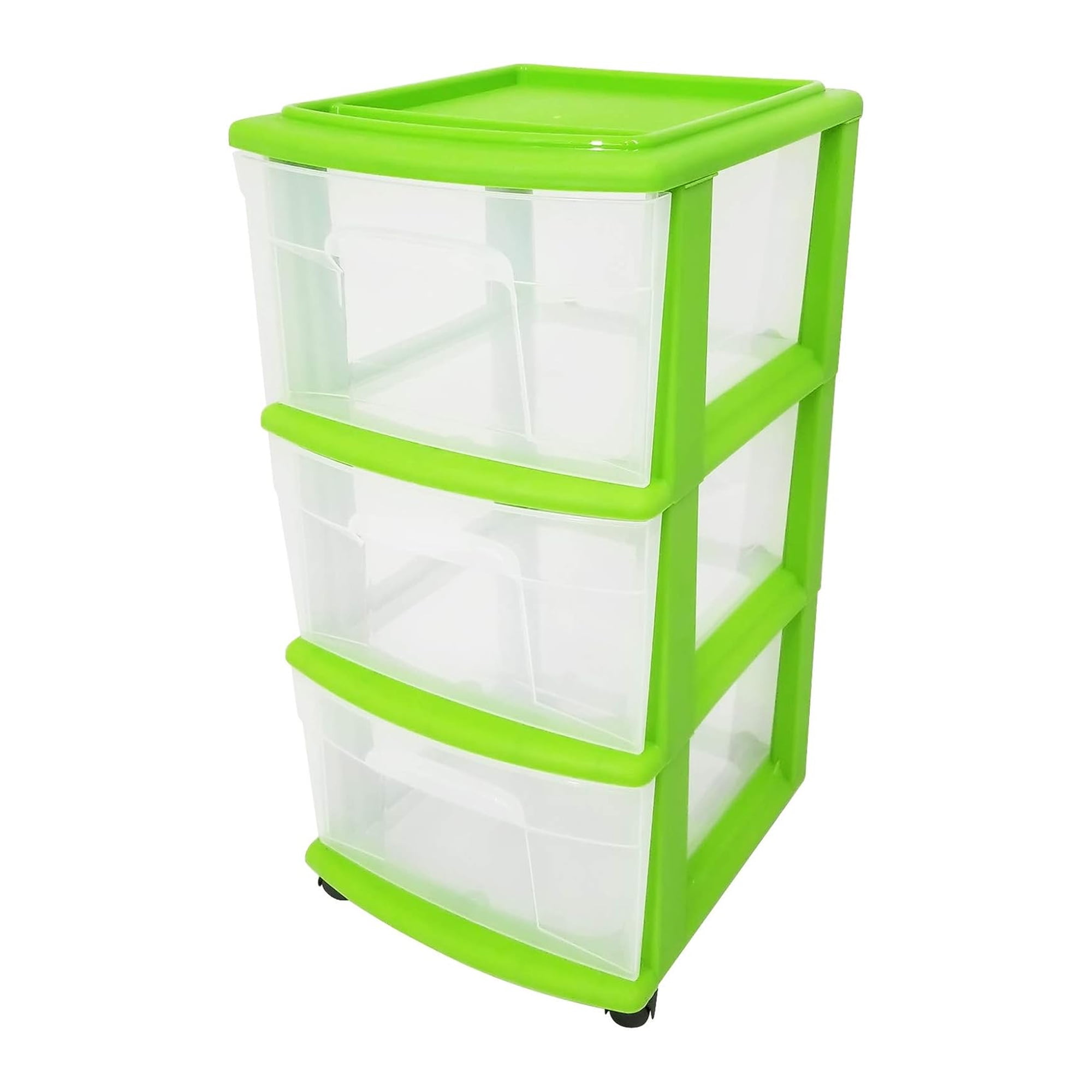 Homz Clear Plastic 3 Drawer Medium Home Storage Container Tower w ...