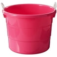 Homz Plastic Utility Tub with Rope Handles, 18 Gallon, Pink, Set of 4 ...