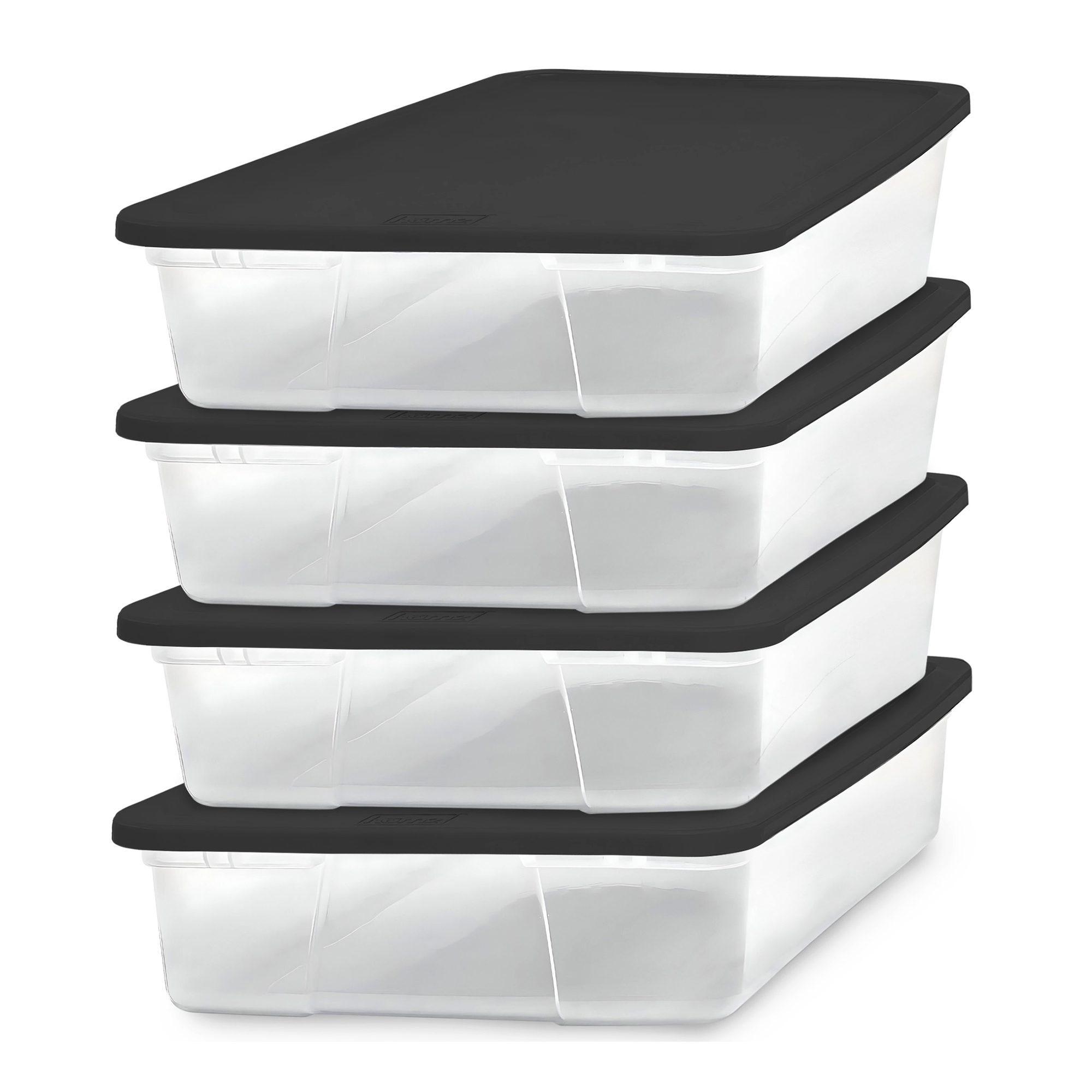 Homz Snaplock 28 Qt Clear Organizer Storage Container Bin with Lid (4 ...