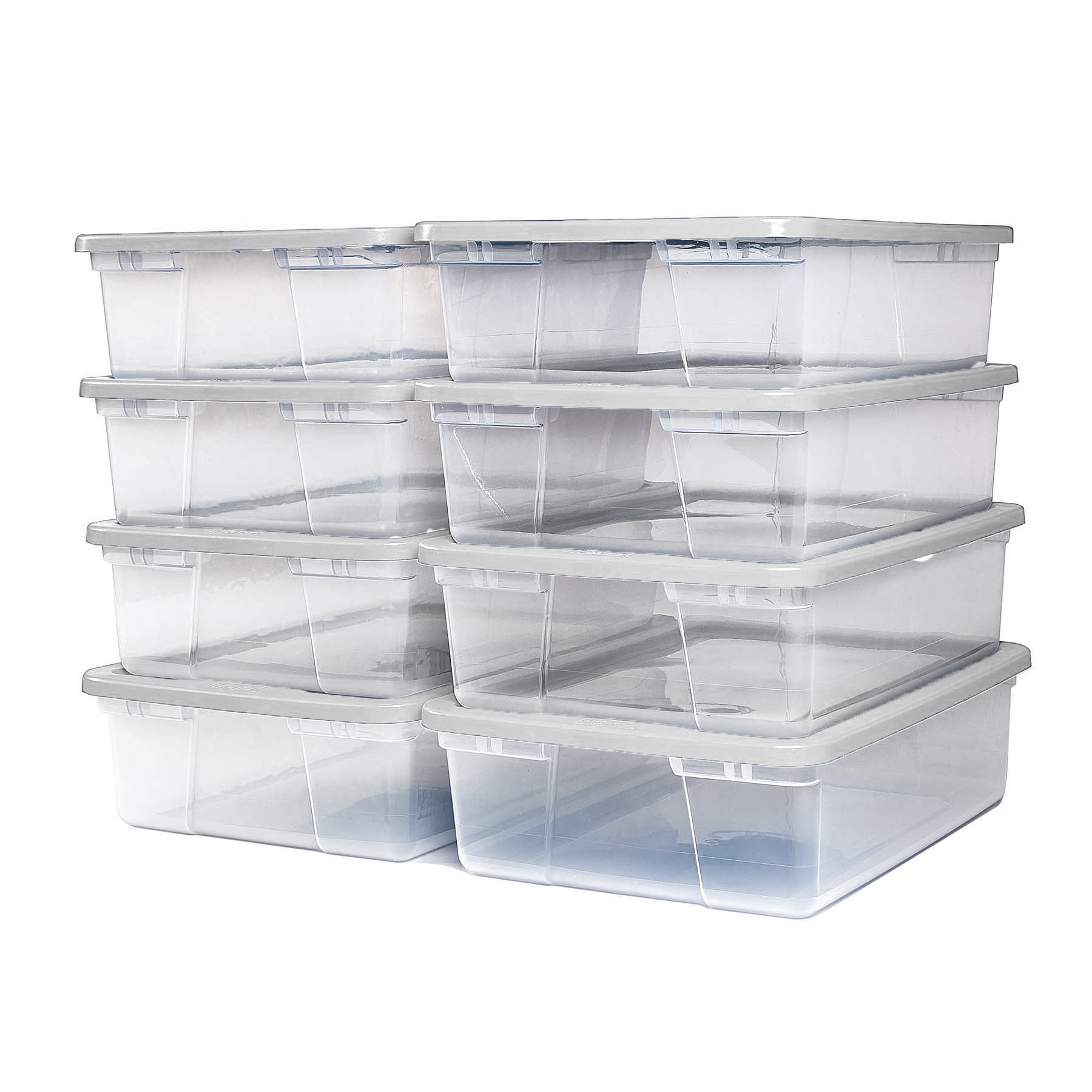 Homz Snaplock® 28 Quart Clear Underbed Storage Container with White Lid ...