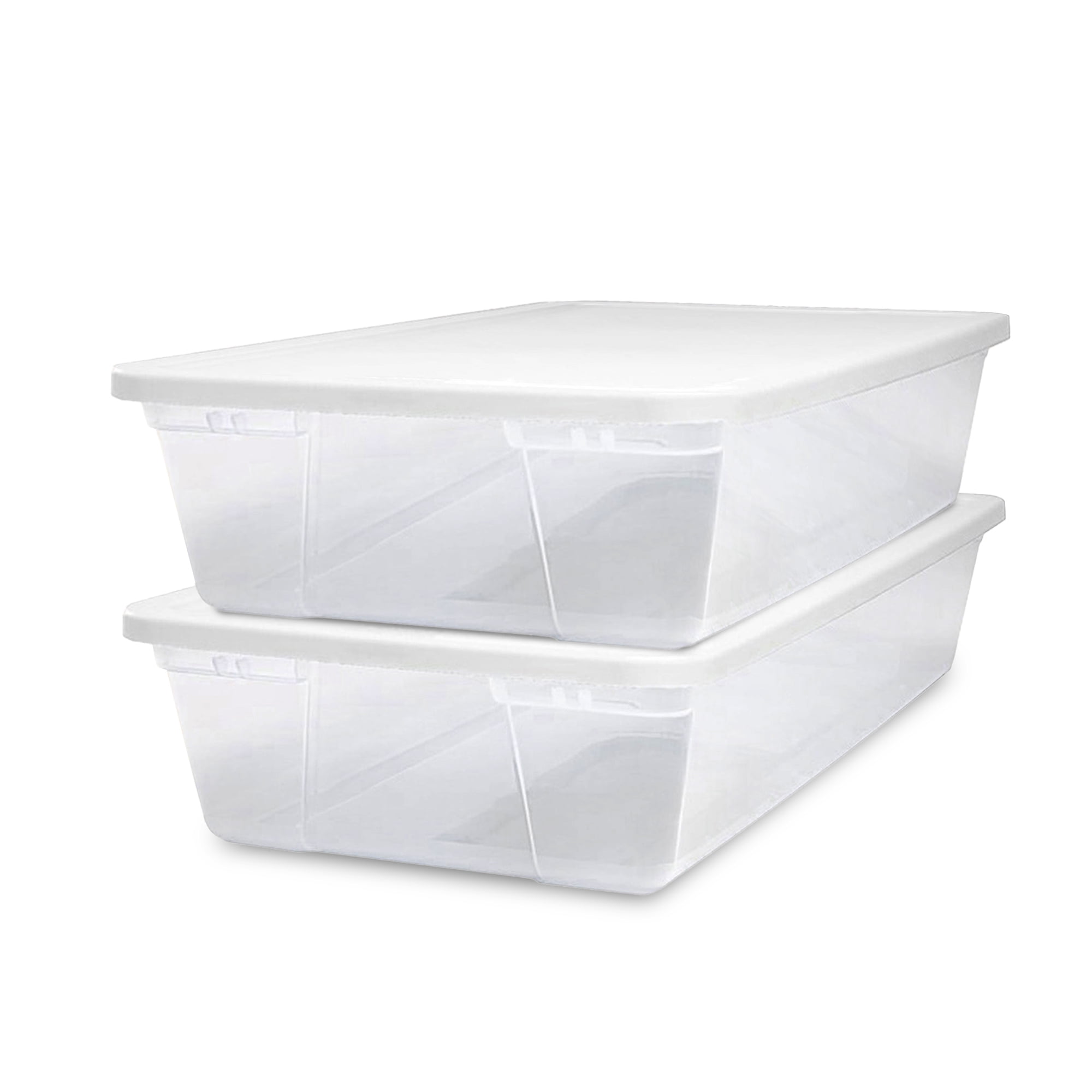 HOMZ 41-Quart Clear Plastic Stackable Storage Bin with Lid, 2 Pack ...