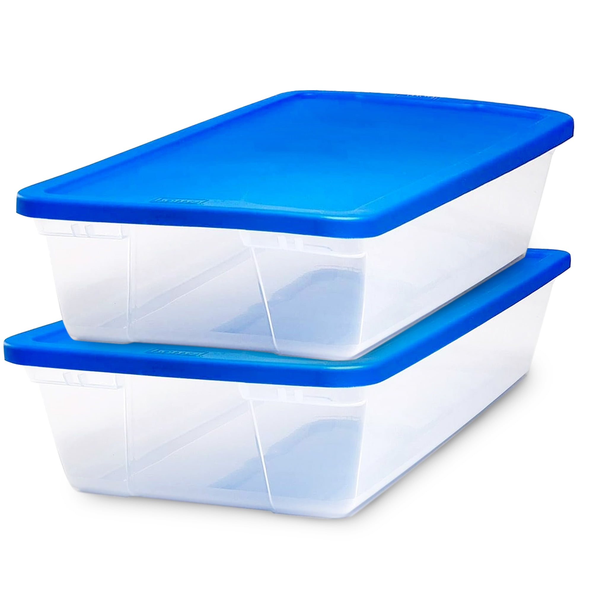 Homz Large Bin Seal Snaplock 41 Qt Stackable Plastic Storage Container ...