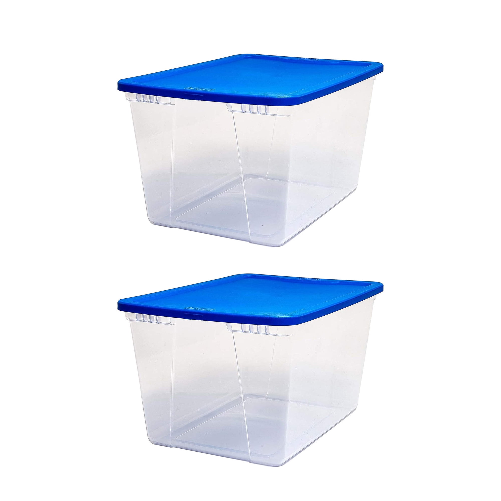 Homz Snaplock 56Qt Stackable Plastic Storage Container & Lid, Blue (2 ...