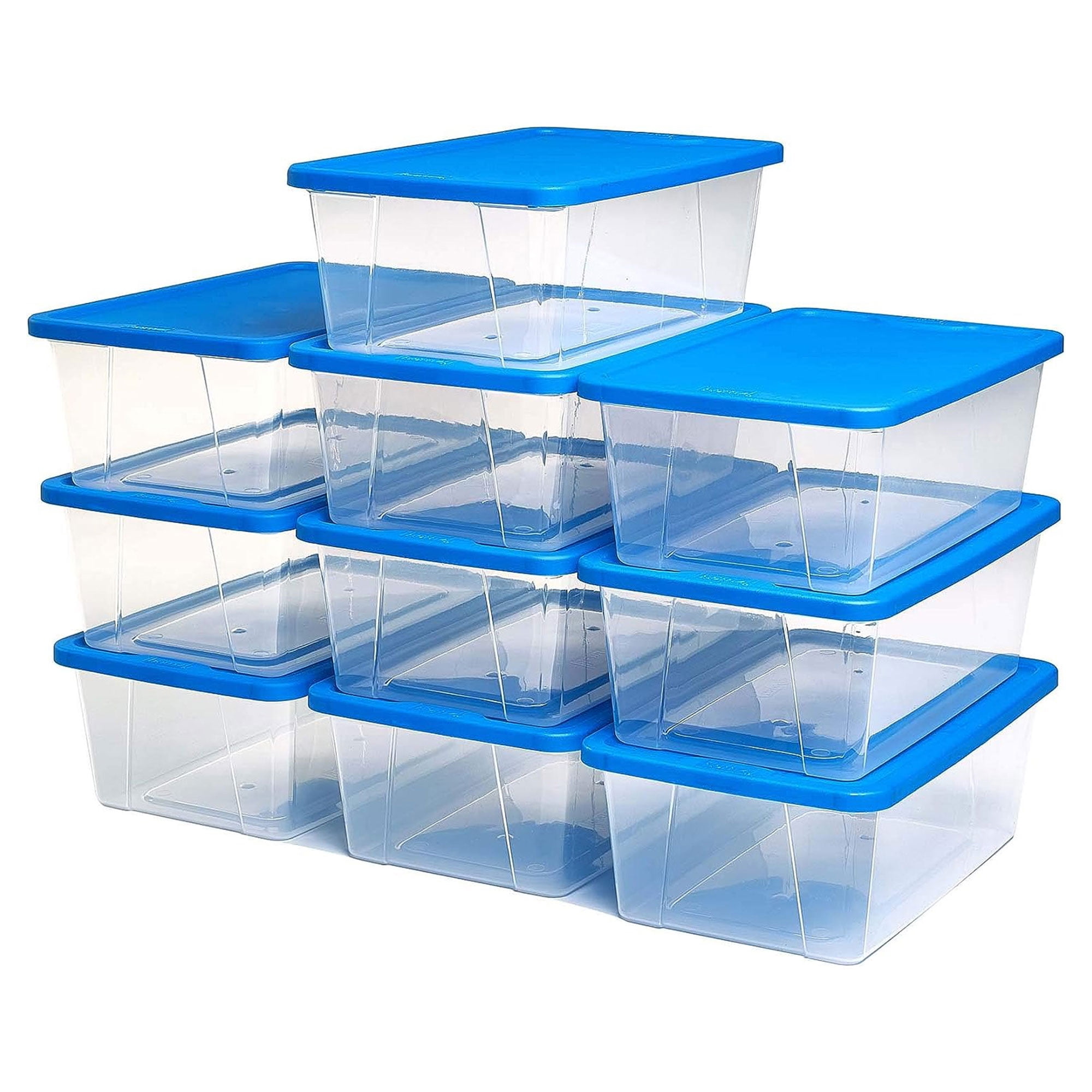 Homz Snaplock 6 Qt Stackable Plastic Storage Container & Lid (20 Pack ...