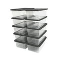 Homz Snaplock 6 Quart Clear Plastic Bins Storage Box With Gray Lid