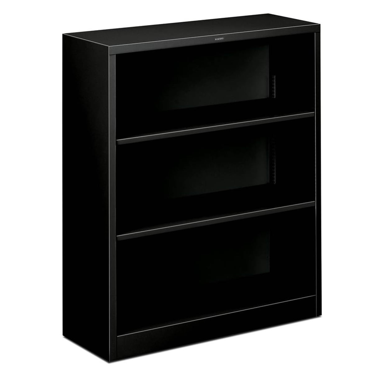 HON Black Metal Bookcase - Three Adjustable Office Shelves for Home ...