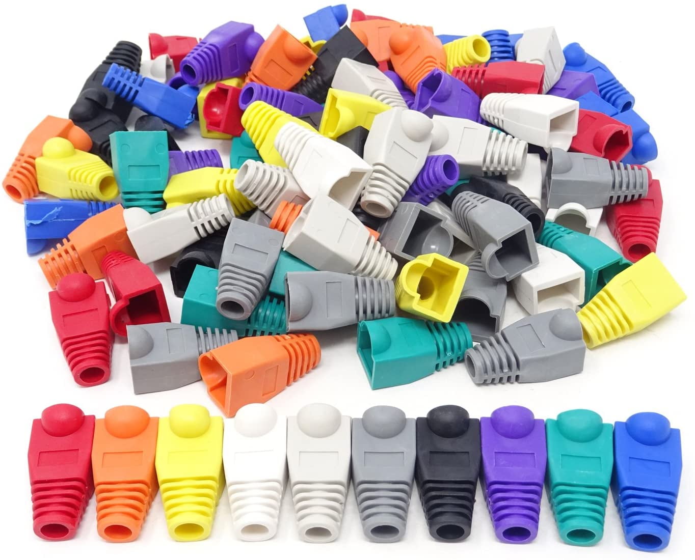 Honbay 100PCS 10 Colors Plastic RJ45 Ethernet Network Cable Strain ...