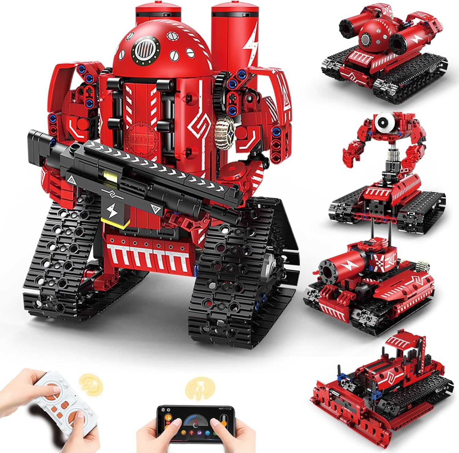 Honchoes 5-in-1 Robot Building Set Remote & App Control Compatible with ...
