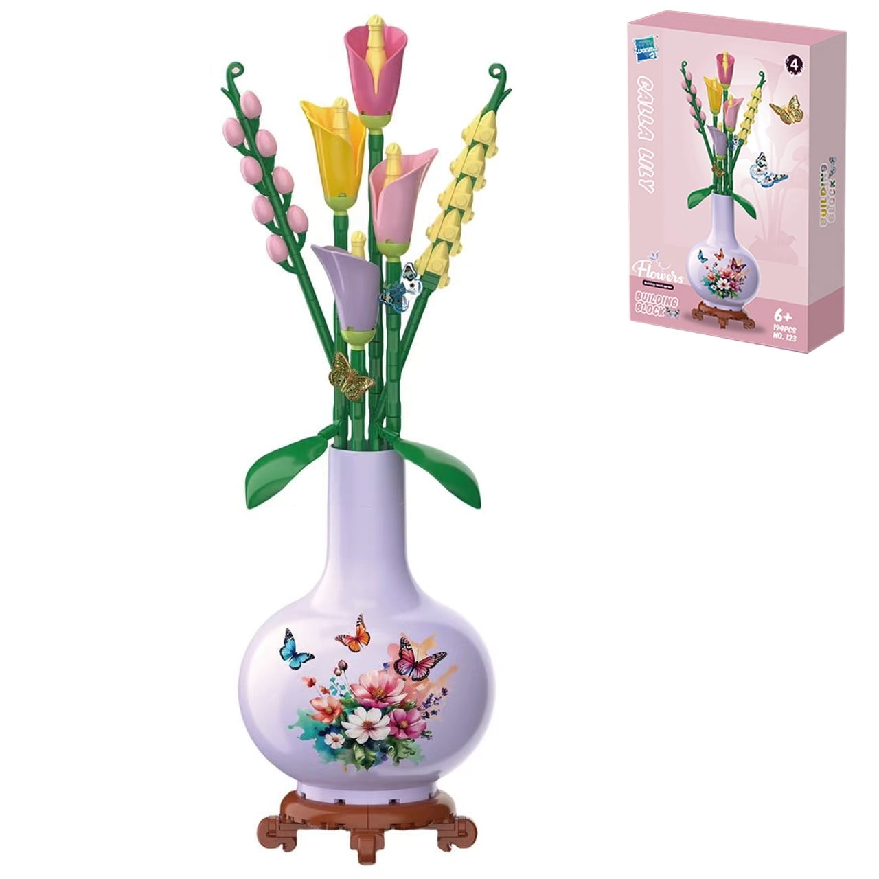 Honchoes Calla Lily Flower Building Set with Vase Not Compatible with ...